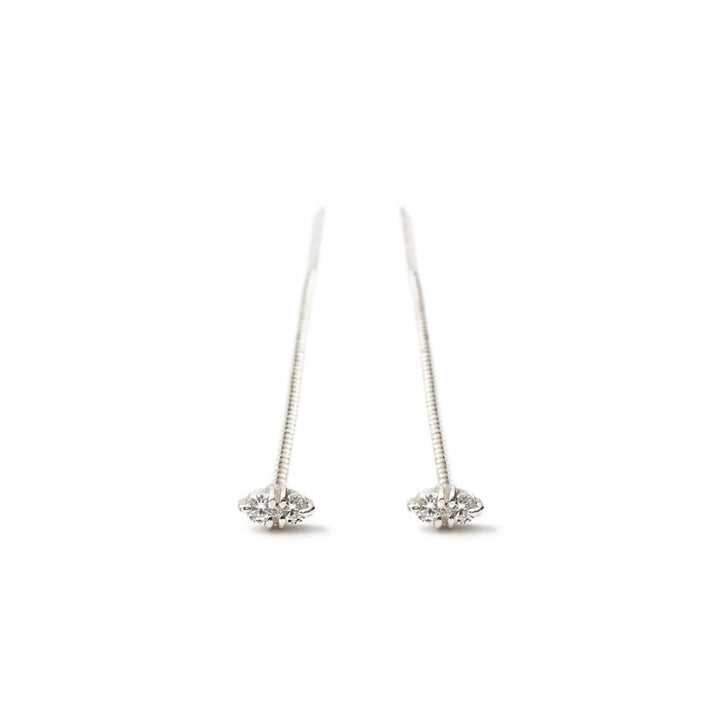 Diamond threader earrings in 14k gold – Altana Marie